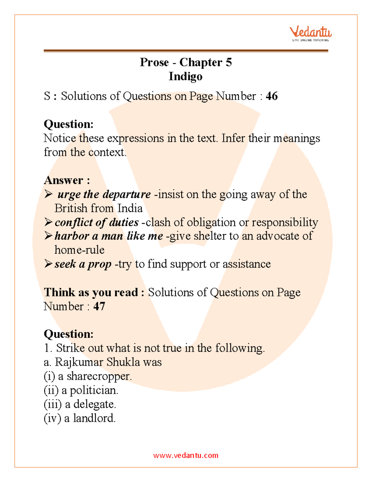 Class 12 English Flamingo Chapter 5 - Prose - Chapter 5 Indigo S ...