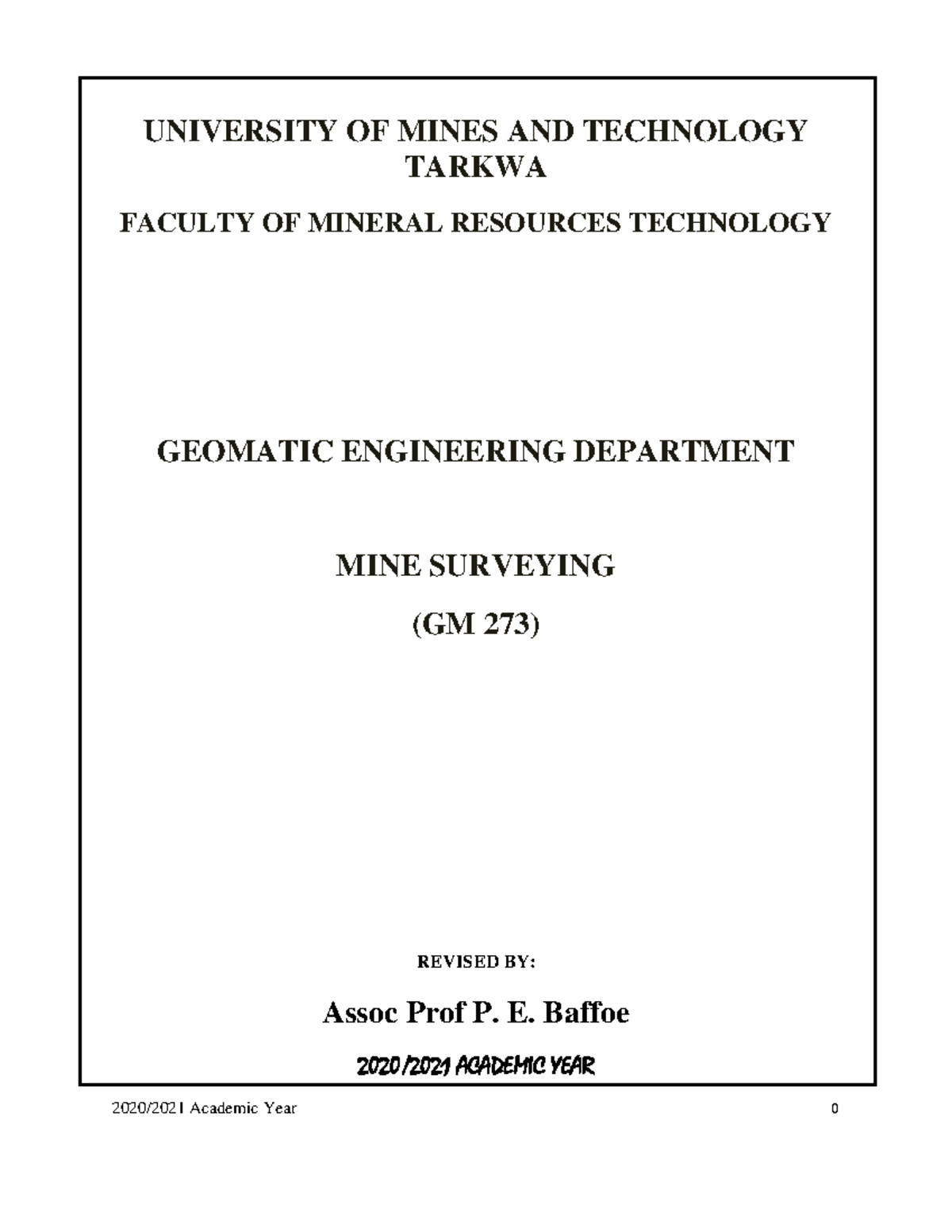 Mine Surveing 273 21 - This lecture note will guide you to understand ...