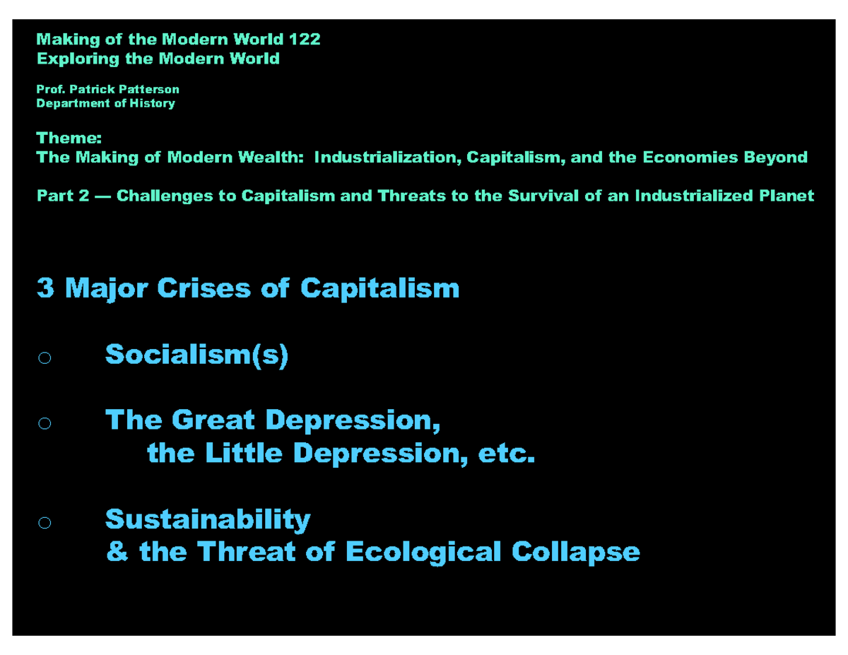 MMW122 Wealth Pt 2 - Assignments Overview - Making of the Modern World ...