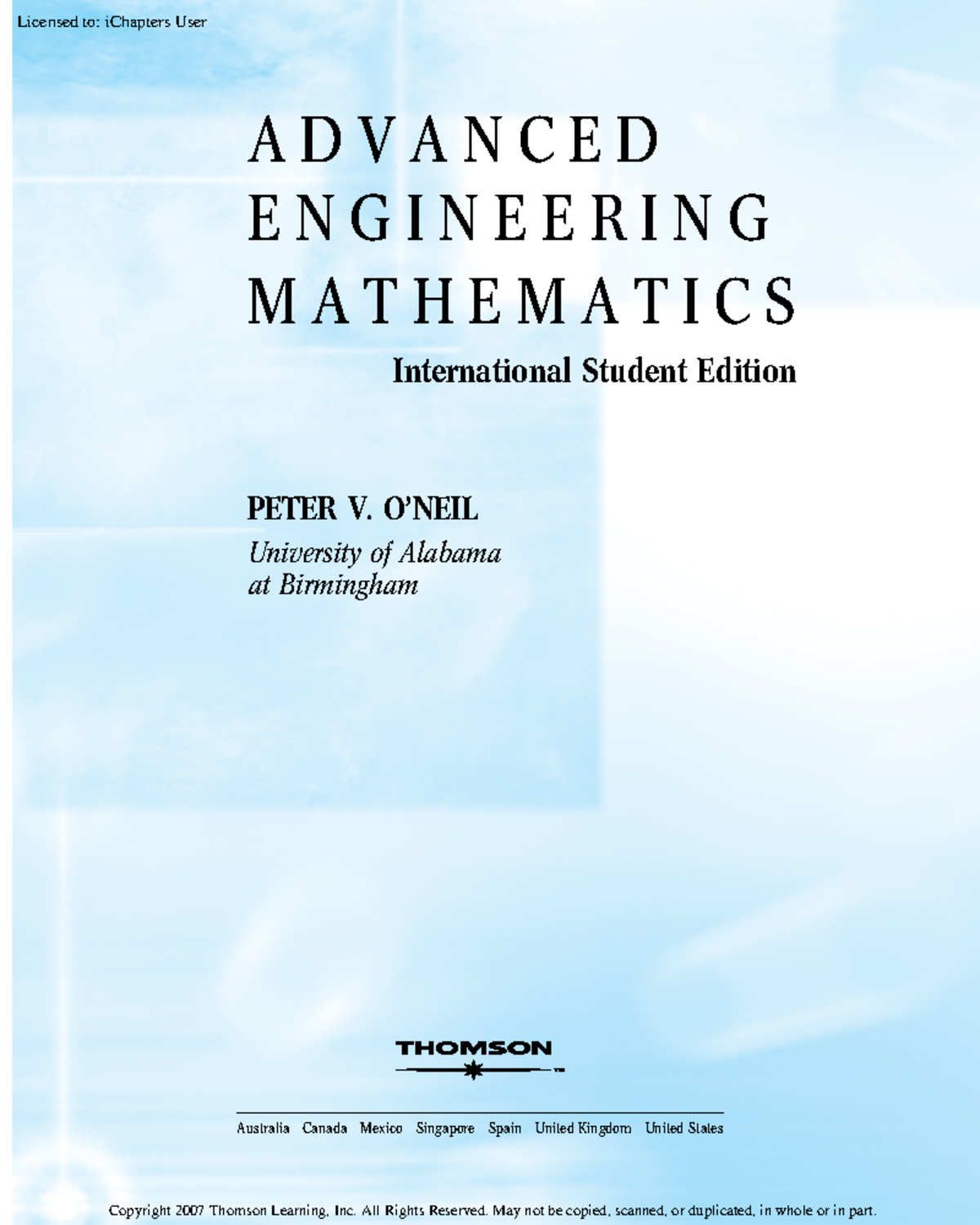 Advanced Engineering Mathematics O Neil - ADVANCED ENGINEERING ...