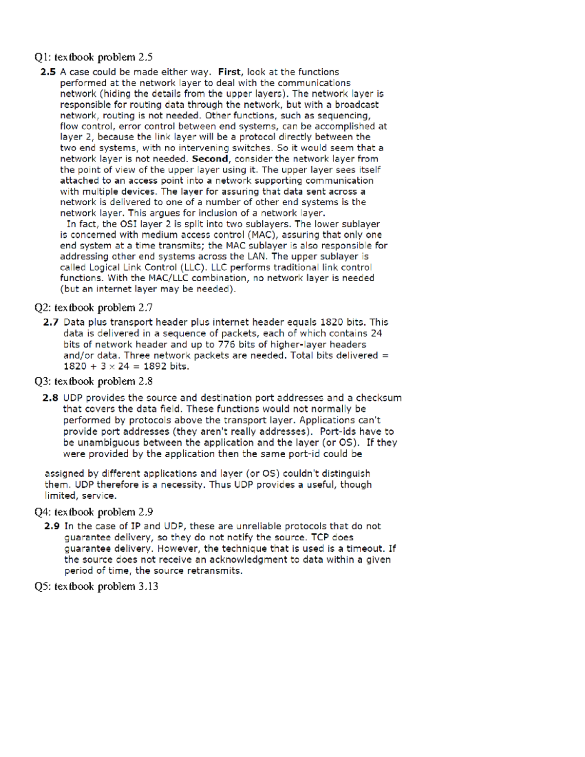 Assignment 1 Soln - CEG3185 - Q2: textbook problem 2. Q3: textbook ...