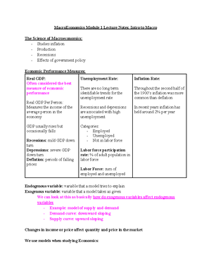 Macroeconomics Module 2 Lecture Notes National Income - .... - Demand ...