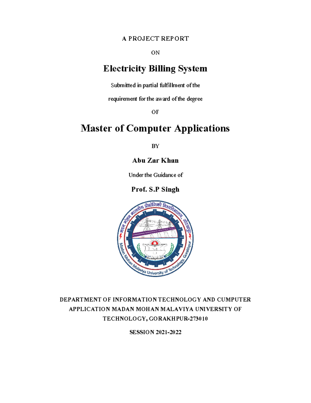 Final abu major report - A PROJECT REPORT ####### ON Electricity ...
