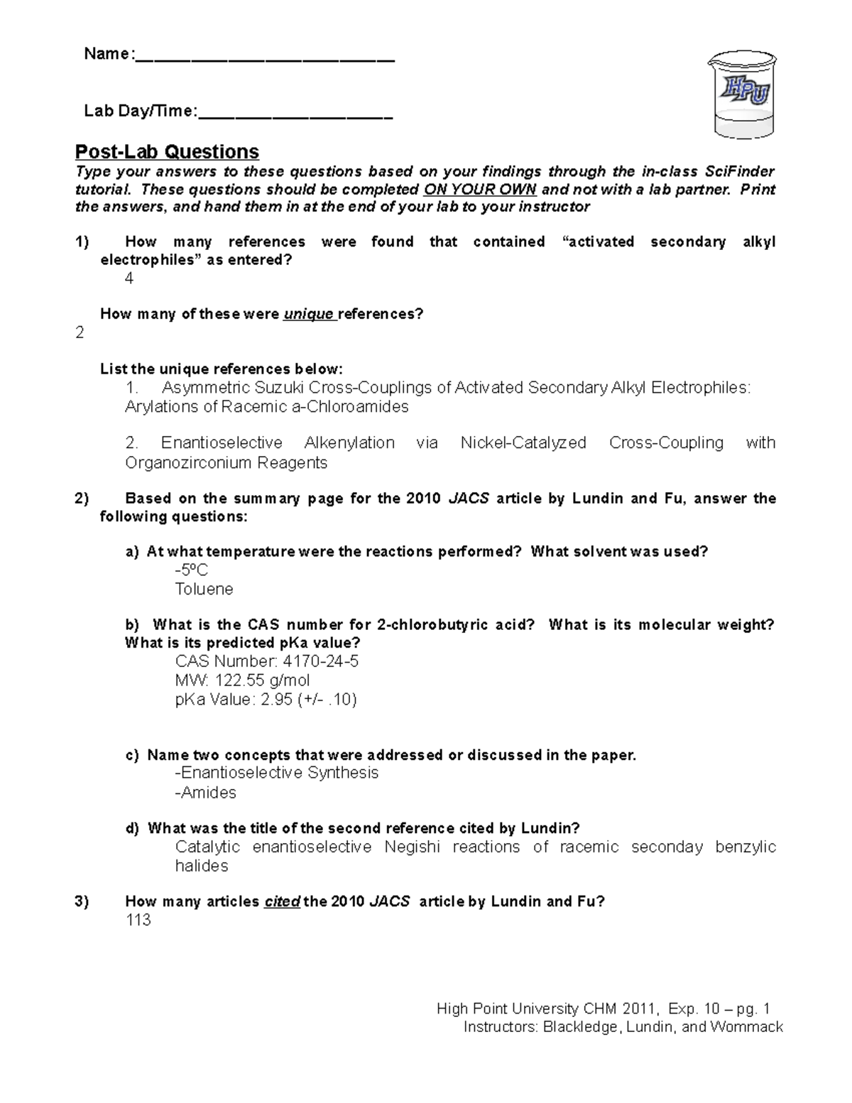 10- Post-Lab - Lab Questions Type your answers to these questions based ...