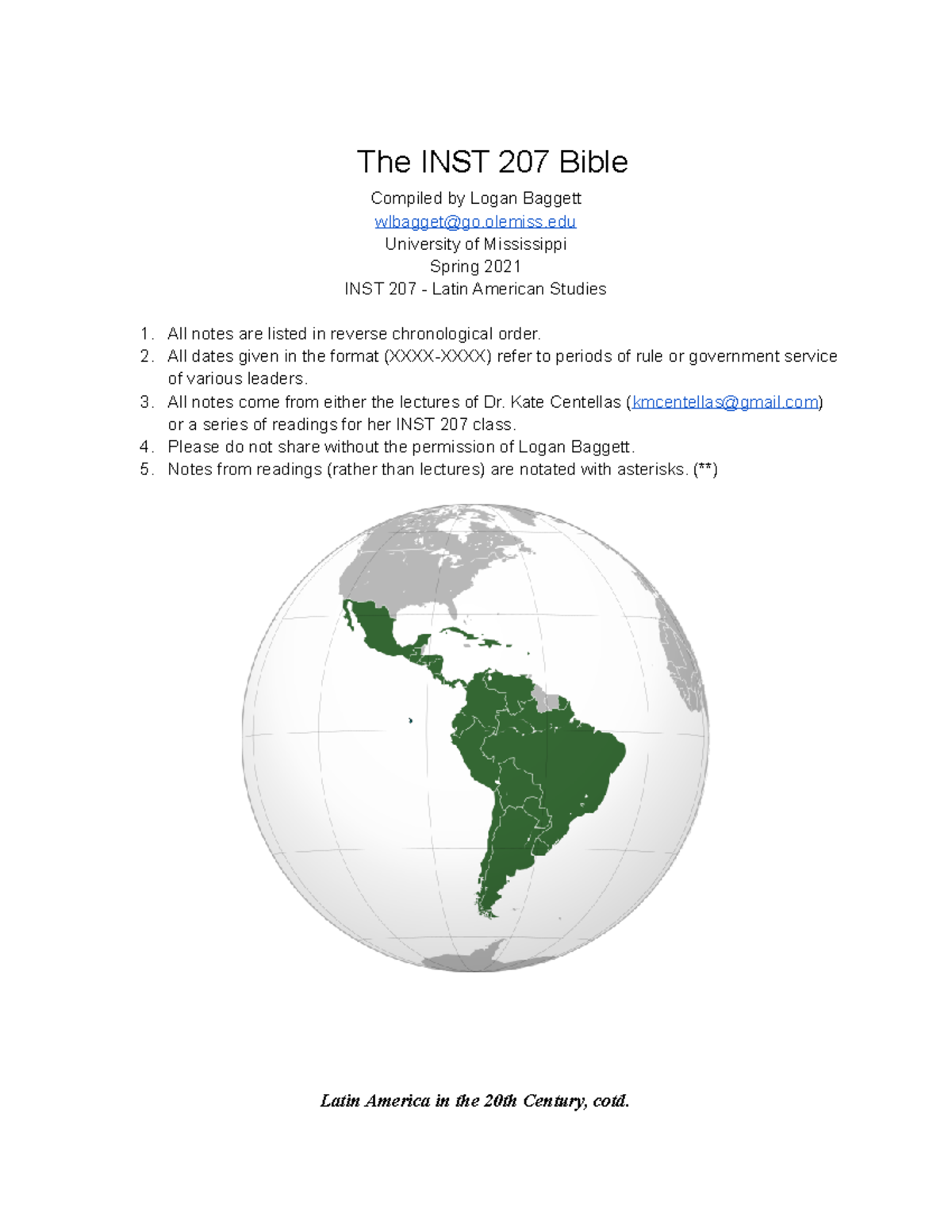 INST 207 Notes - The INST 207 Bible Compiled by Logan Baggett wlbagget ...