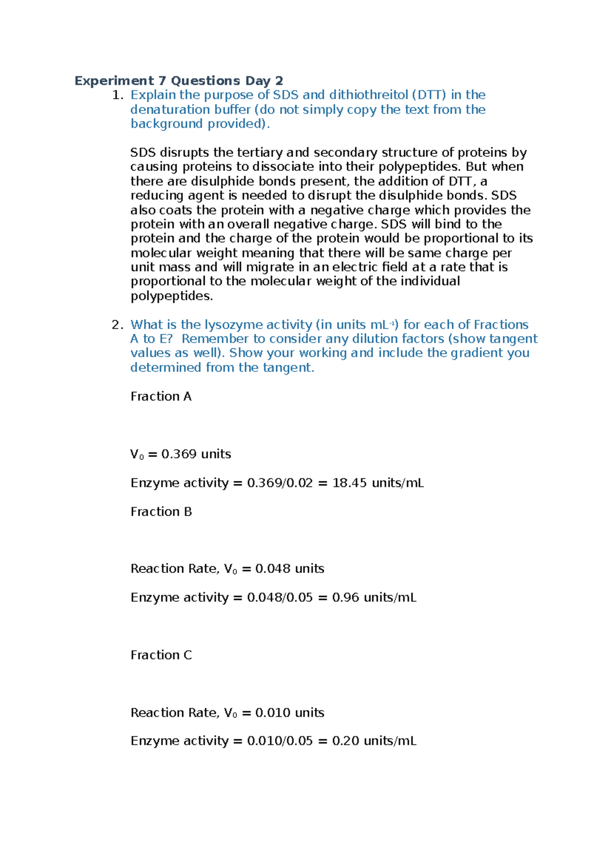 Experiment 7 Questions Day 2 - Experiment 7 Questions Day 2 1. Explain ...