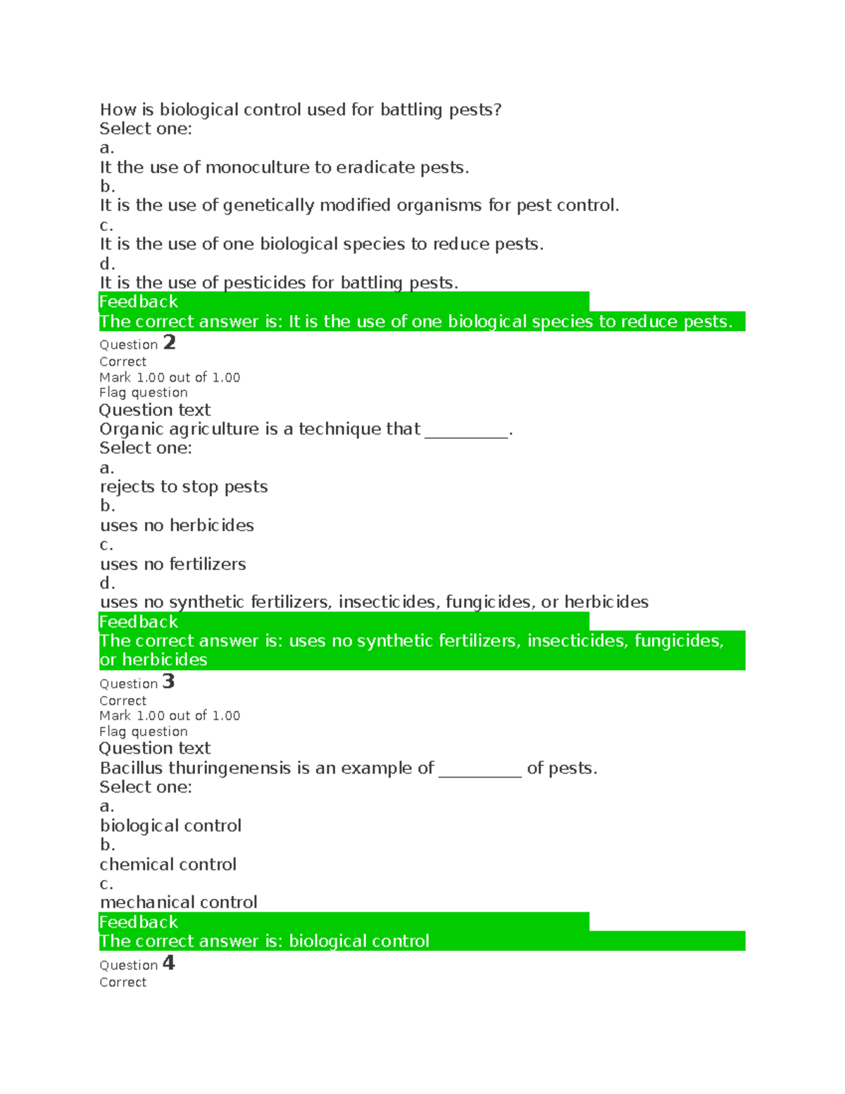 ENVS 1301 Final Prep - How is biological control used for battling ...