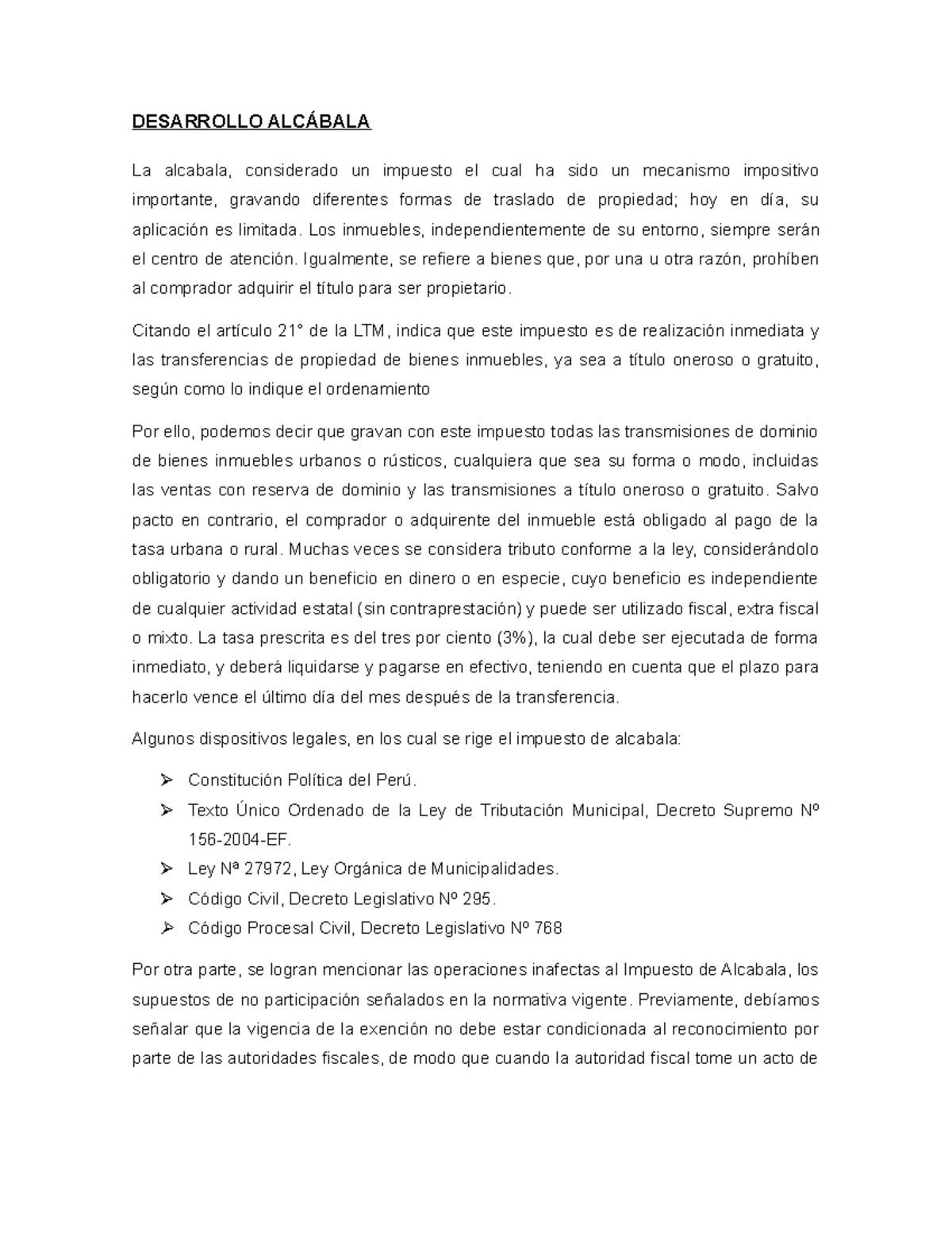 Alcabala - Trabajo informativo - DESARROLLO ALCÁBALA La alcabala ...