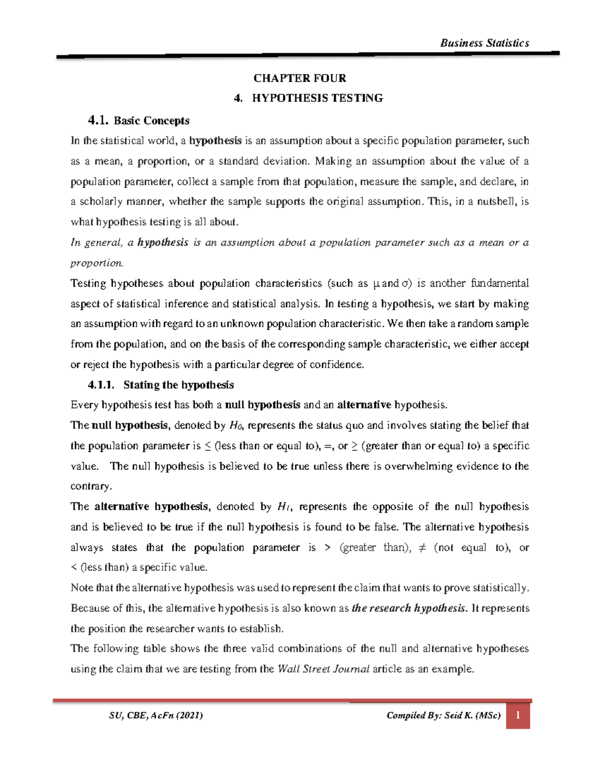 Chapter 4 - Information system - CHAPTER FOUR 4. HYPOTHESIS TESTING 4 ...