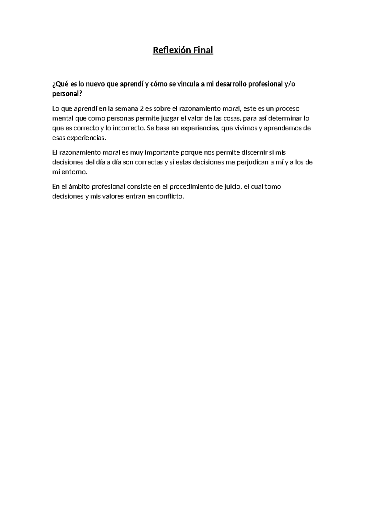 Reflexión Final - Reflexión Final ¿Qué es lo nuevo que aprendí y cómo ...