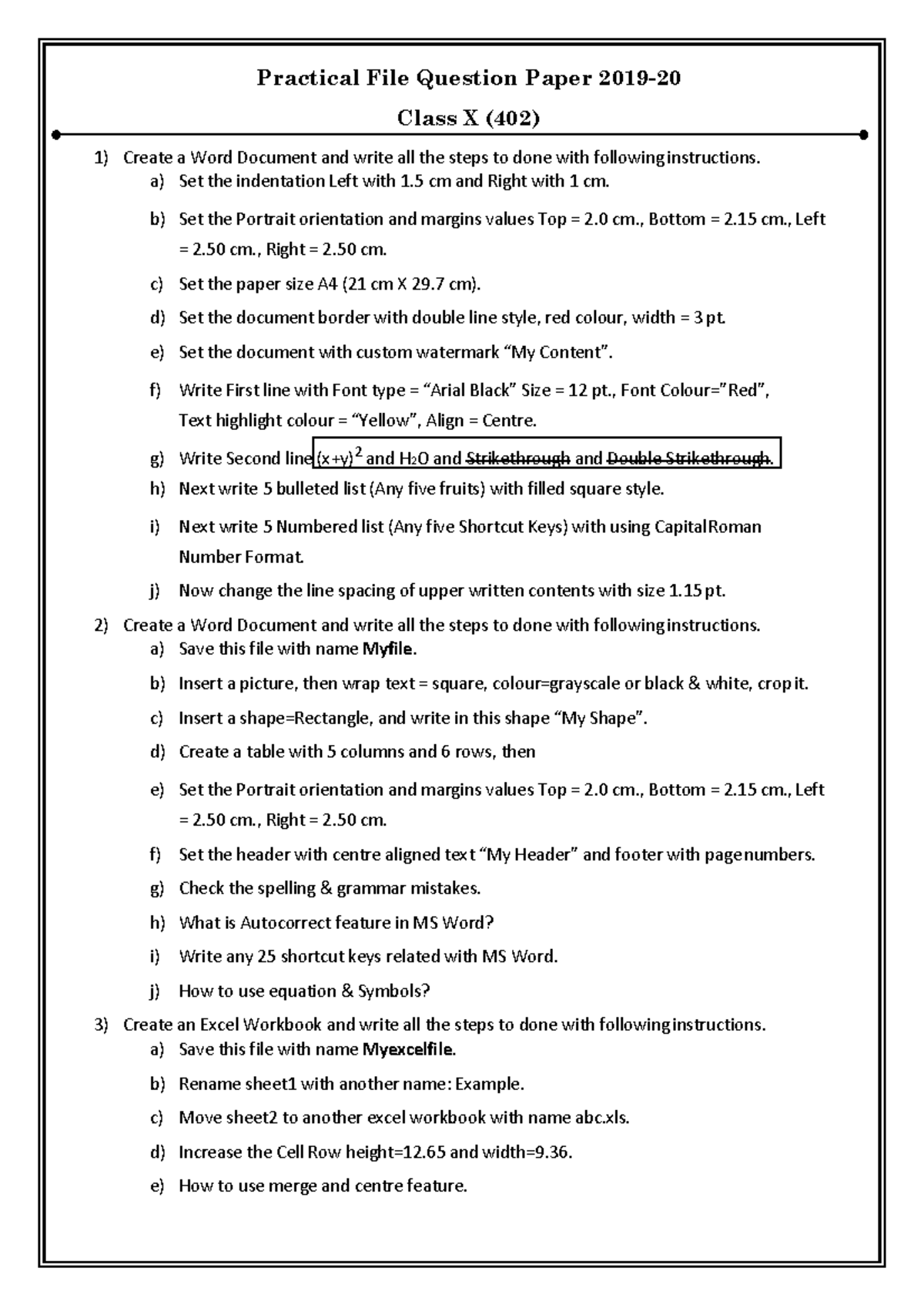 X practical file question paper 2019-20 - Practical File Question Paper ...