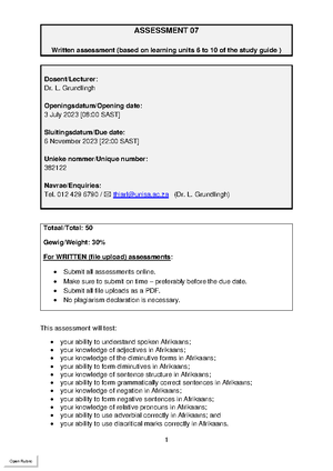 2009 T2 Grade R Lesson Plans - GRT1501 - Studocu