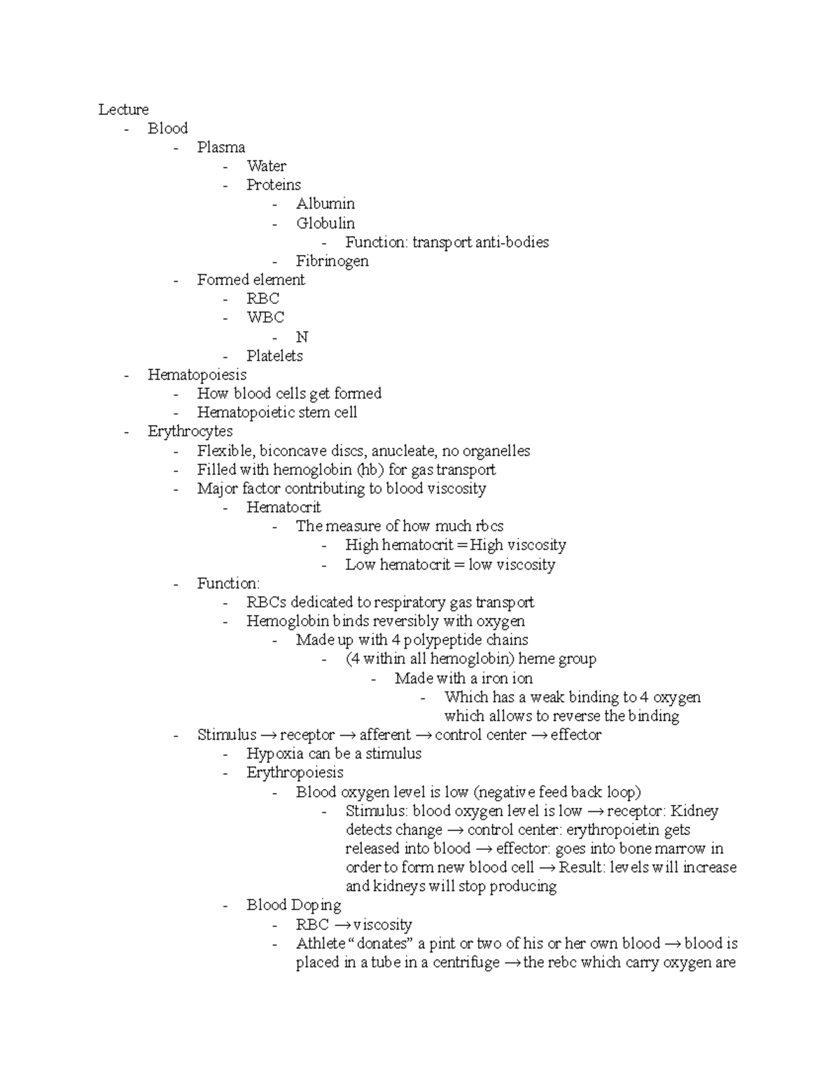 Blood and Blood Types - Lecture notes 3-4 - Lecture - Blood - Plasma ...