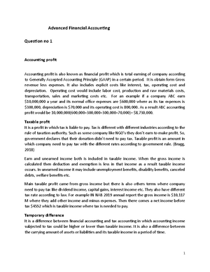 Advanced Financial Accounting Problem solving - Advanced Financial ...