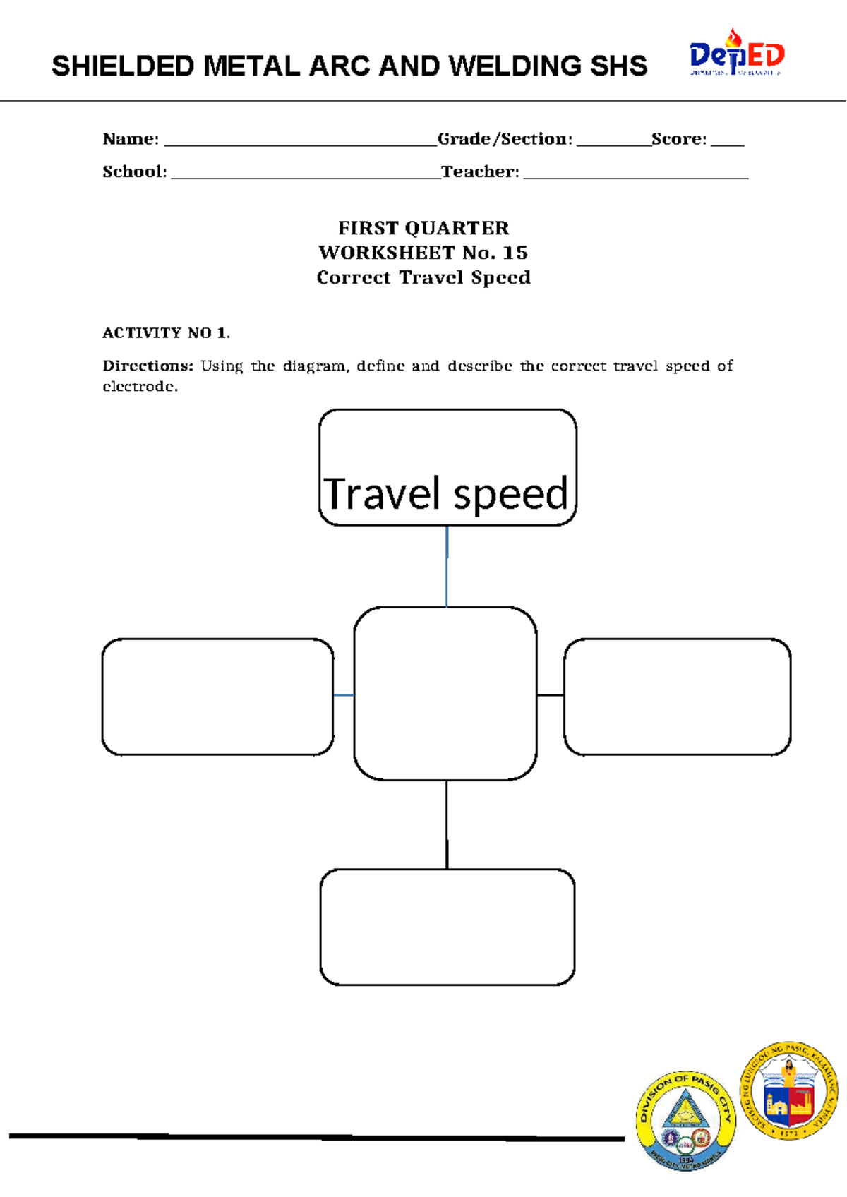 TVL - SMAW 11 - Q1 - DW15 - review materials - SHIELDED METAL ARC AND ...