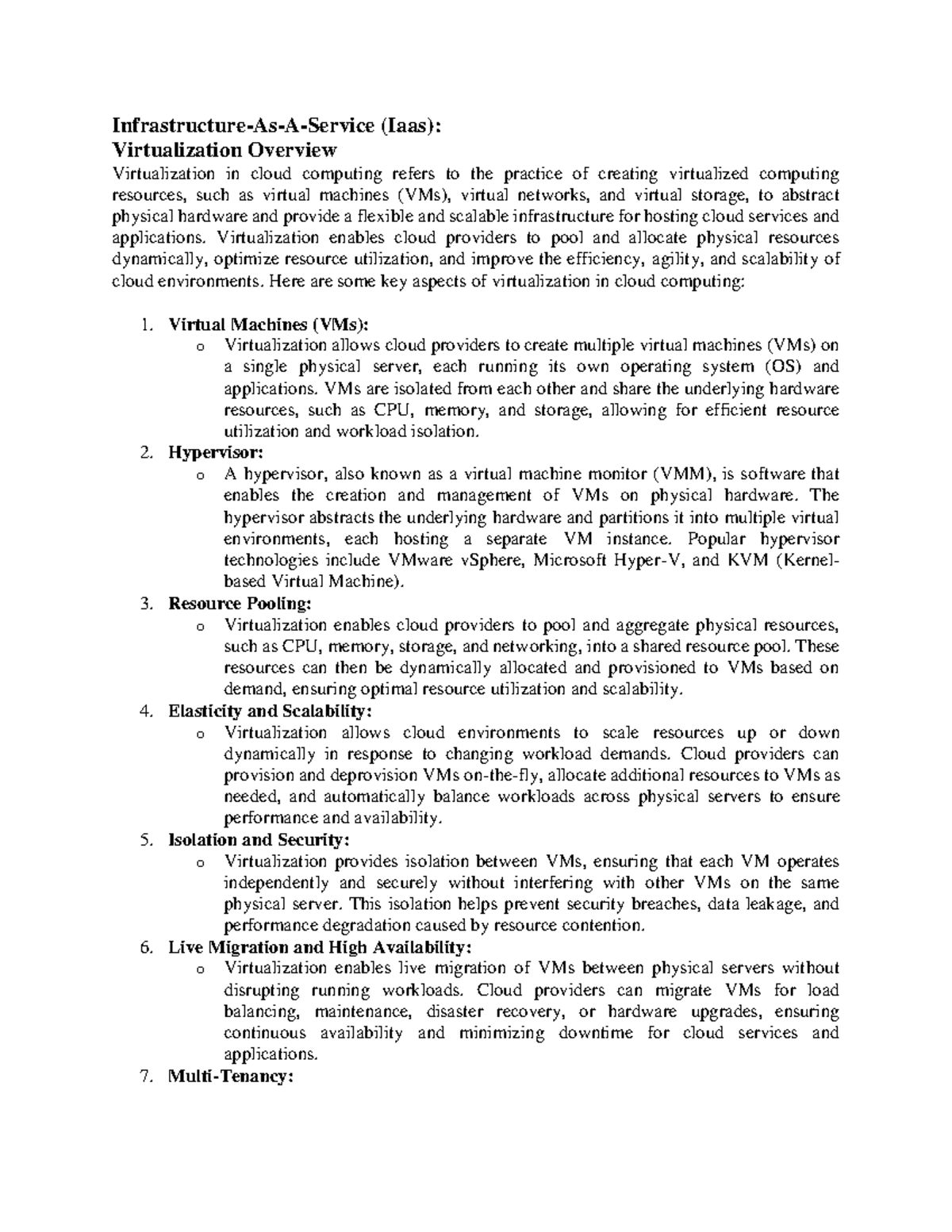 Cloud Security Unit 2 - Infrastructure-As-A-Service (Iaas): Virtualization Overview ...