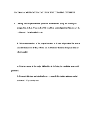 Module 5 - Caribbean Sociology - DEVELOPMENT OF SOCIOLOGY IN THE ...