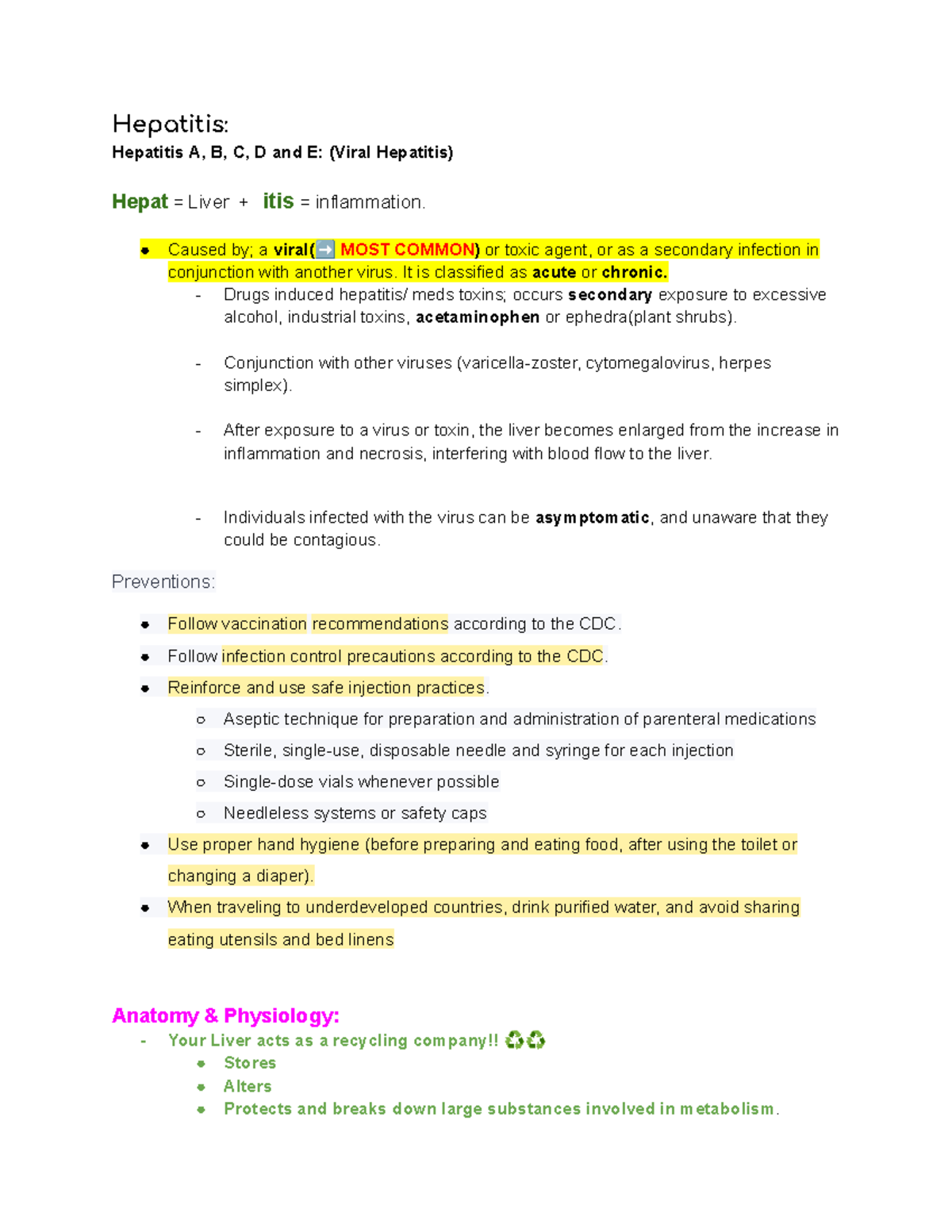 GI disorders - Study notes - Hepatitis: Hepatitis A, B, C, D and E ...