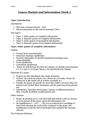 Sequential Game notes with an example - Sequential Game notes with an ...