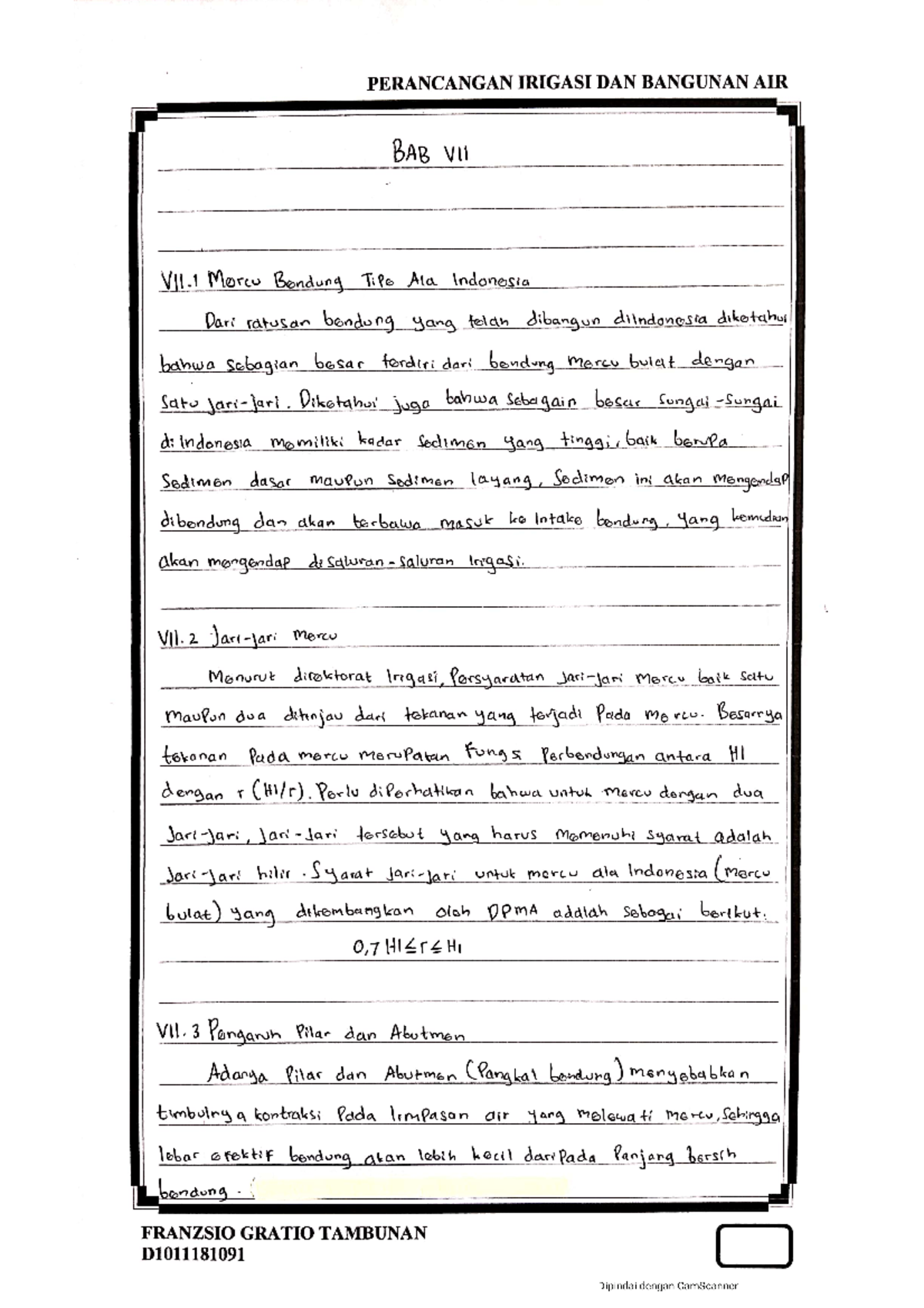 Bab 7 Perencanaan Mercu Bendung - Perancangan Irigasi Bangunan Air ...