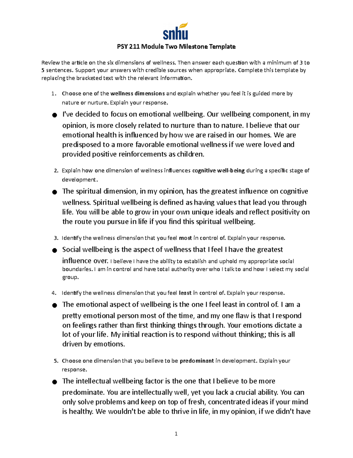 PSY 211 Module Two Milestone Template - PSY 211 Module Two Milestone Template Review the article ...