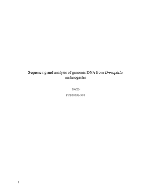 Lab report genetics - Lab #5: Determining the Unknown Genotype of D ...