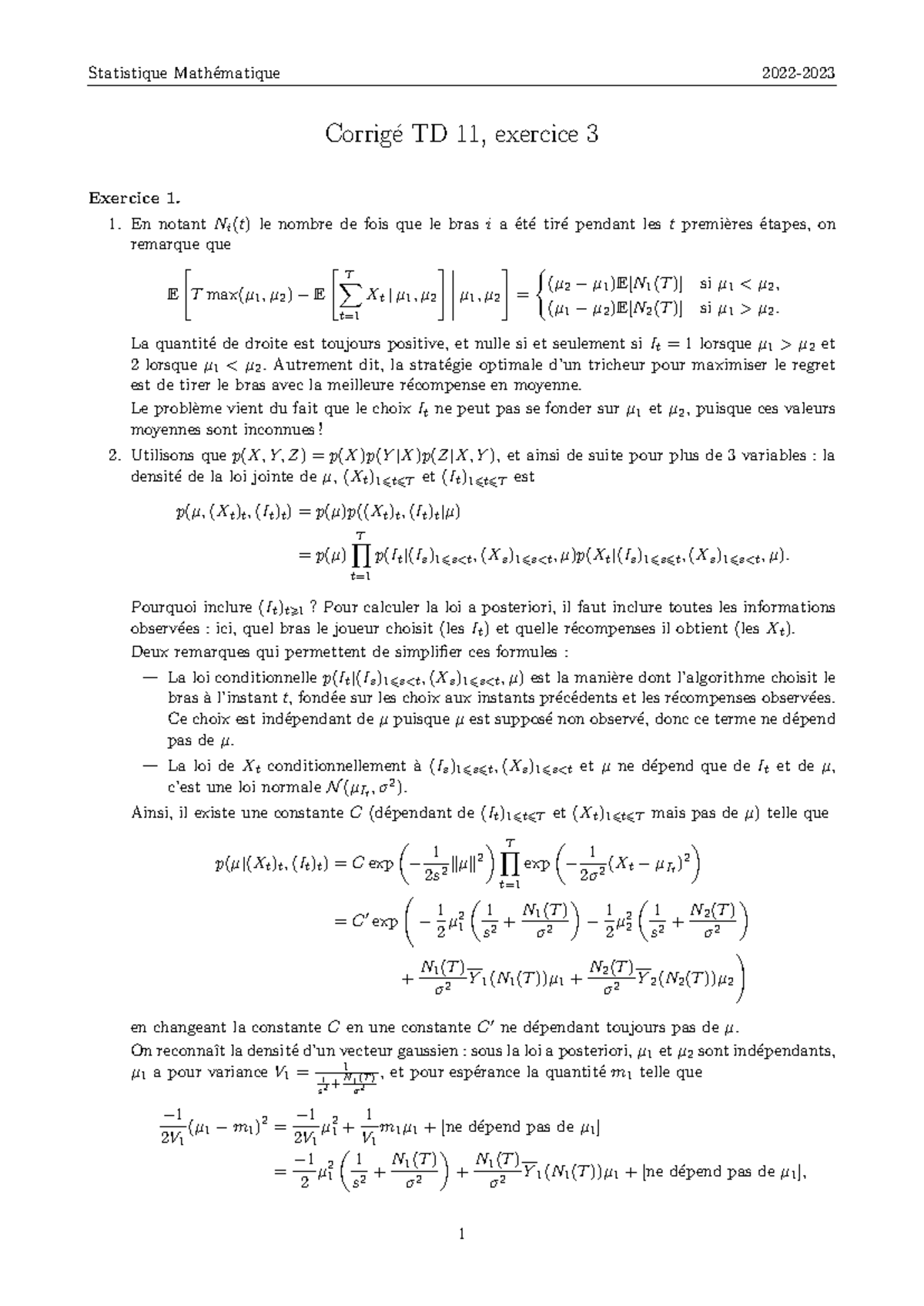 Corrige TD11 UCB - Eyfjfkd - Statistique Math ́ematique 2022- Corrig ́e TD 11, exercice 3 ...
