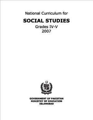 NCF - NCF - NATIONAL CURRICULUM FRAMEWORK PAKISTAN Ministry of Federal ...