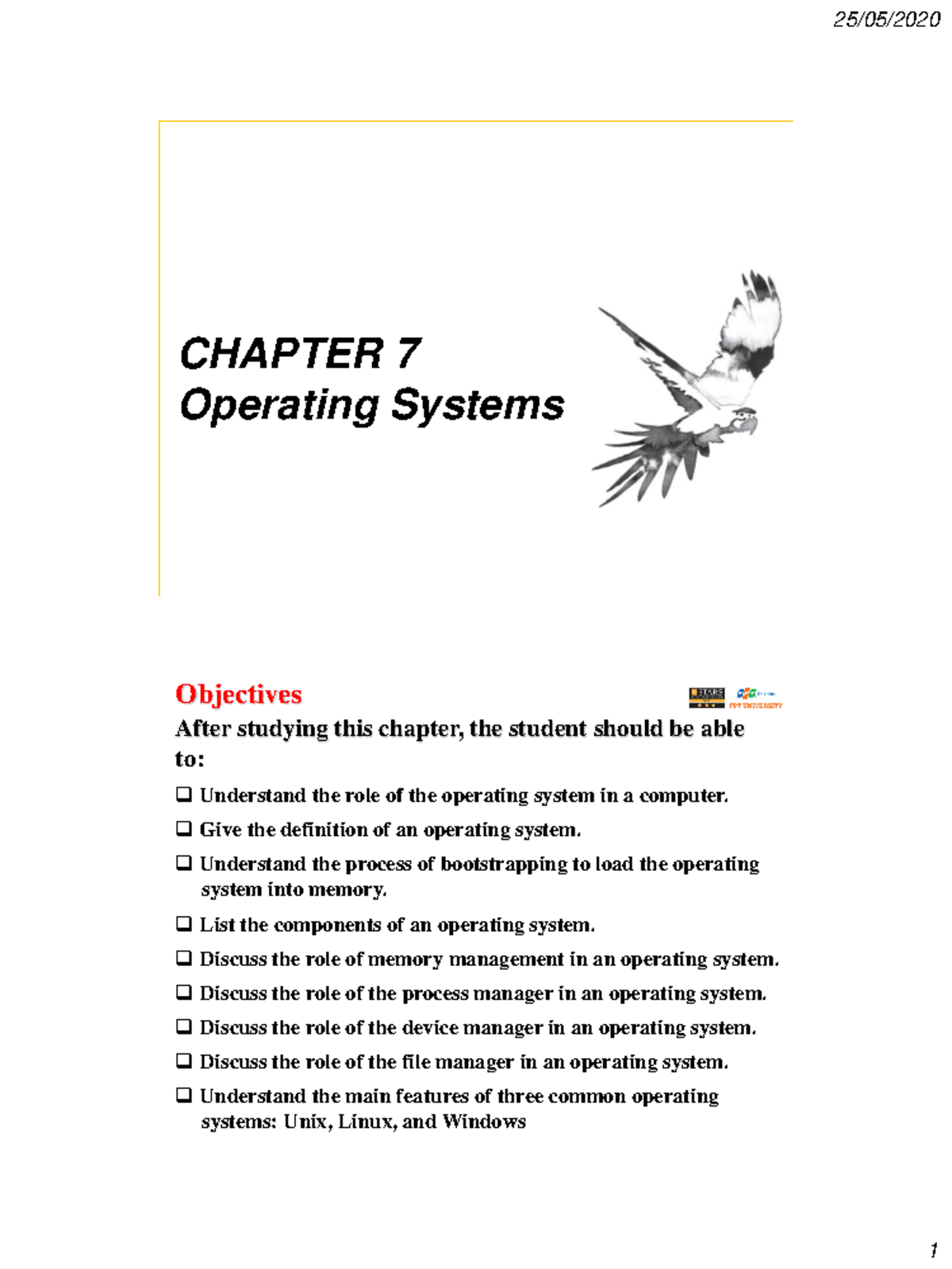 Chapter 07 - RESTRICTION - CHAPTER 7 Operating Systems Understand the ...