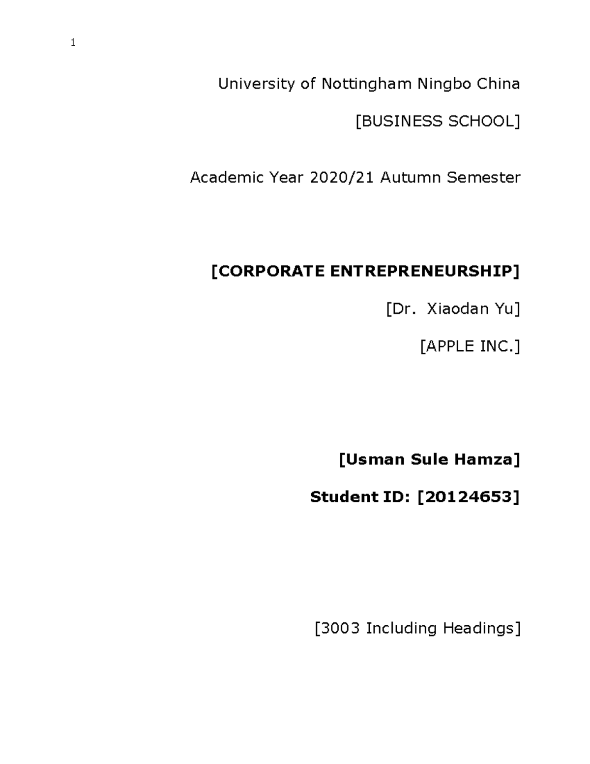 apple essay for CW - University of Nottingham Ningbo China [BUSINESS ...