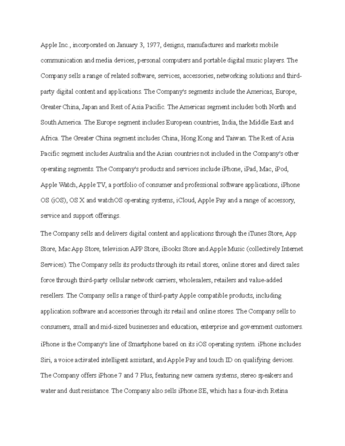 Week 8 Apple Inc Milestone - Apple Inc., incorporated on January 3 ...