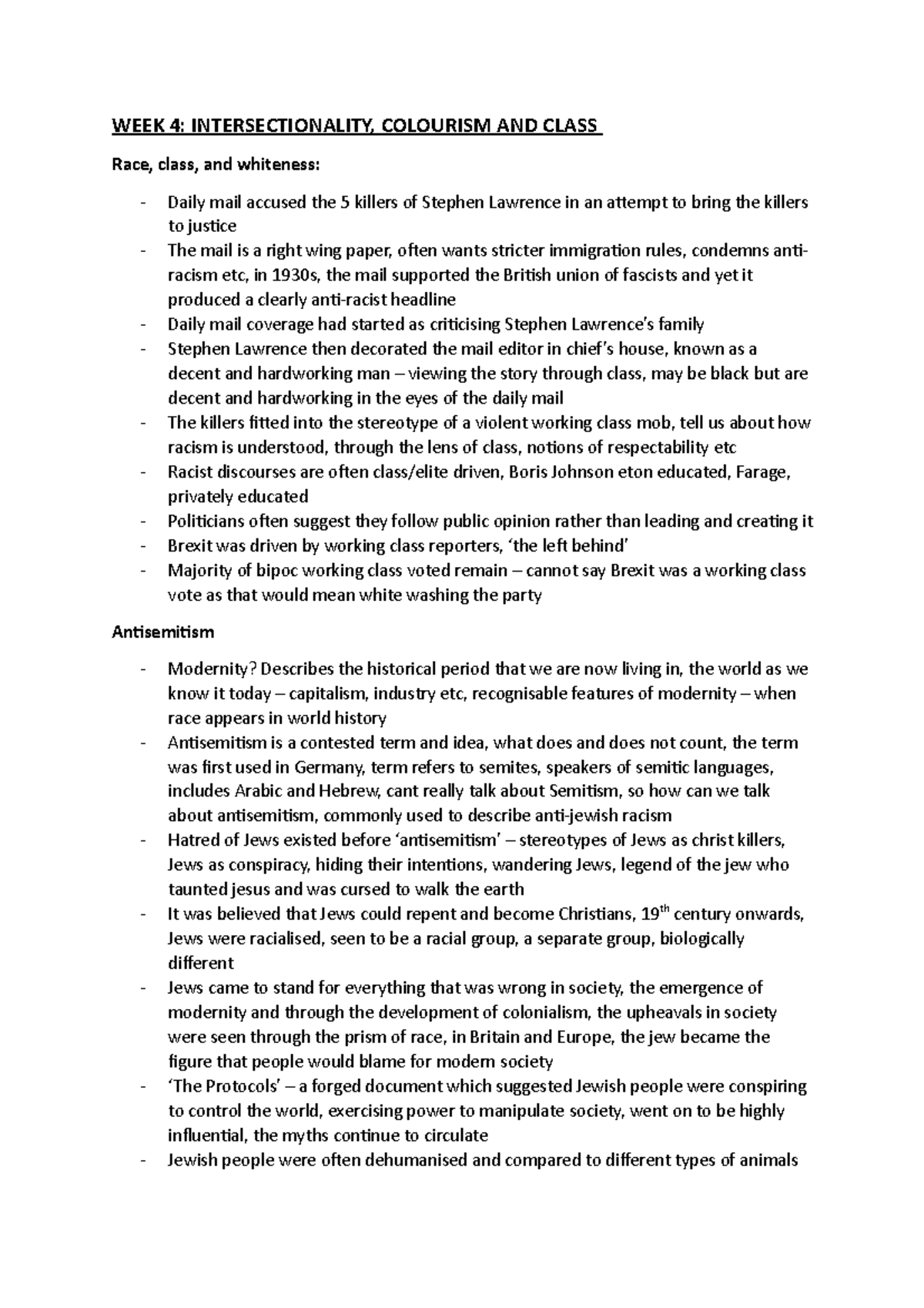 Lecture 4 - intersectionality - WEEK 4: INTERSECTIONALITY, COLOURISM ...