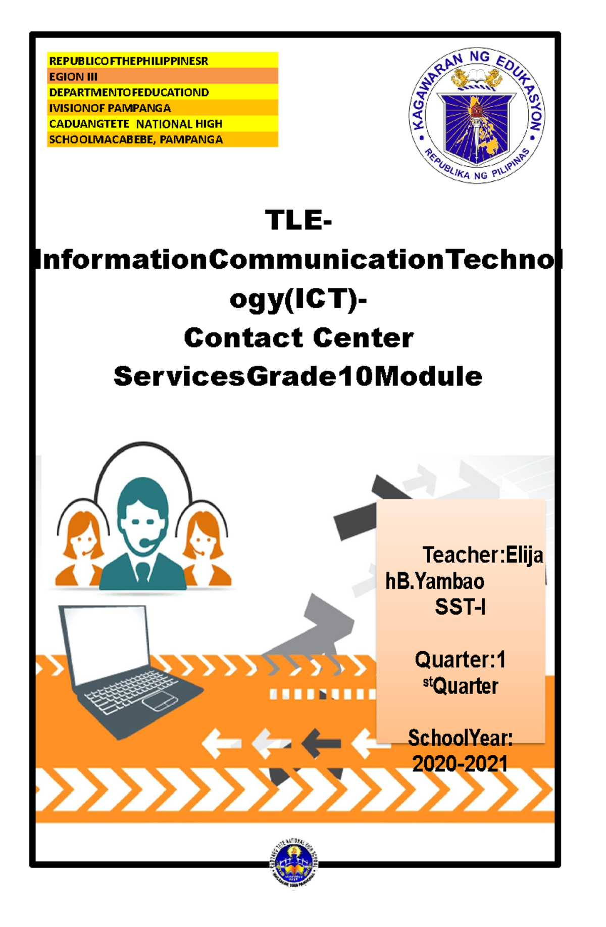 Tle ict m3 - ... - REPUBLICOFTHEPHILIPPINESR EGION III ...