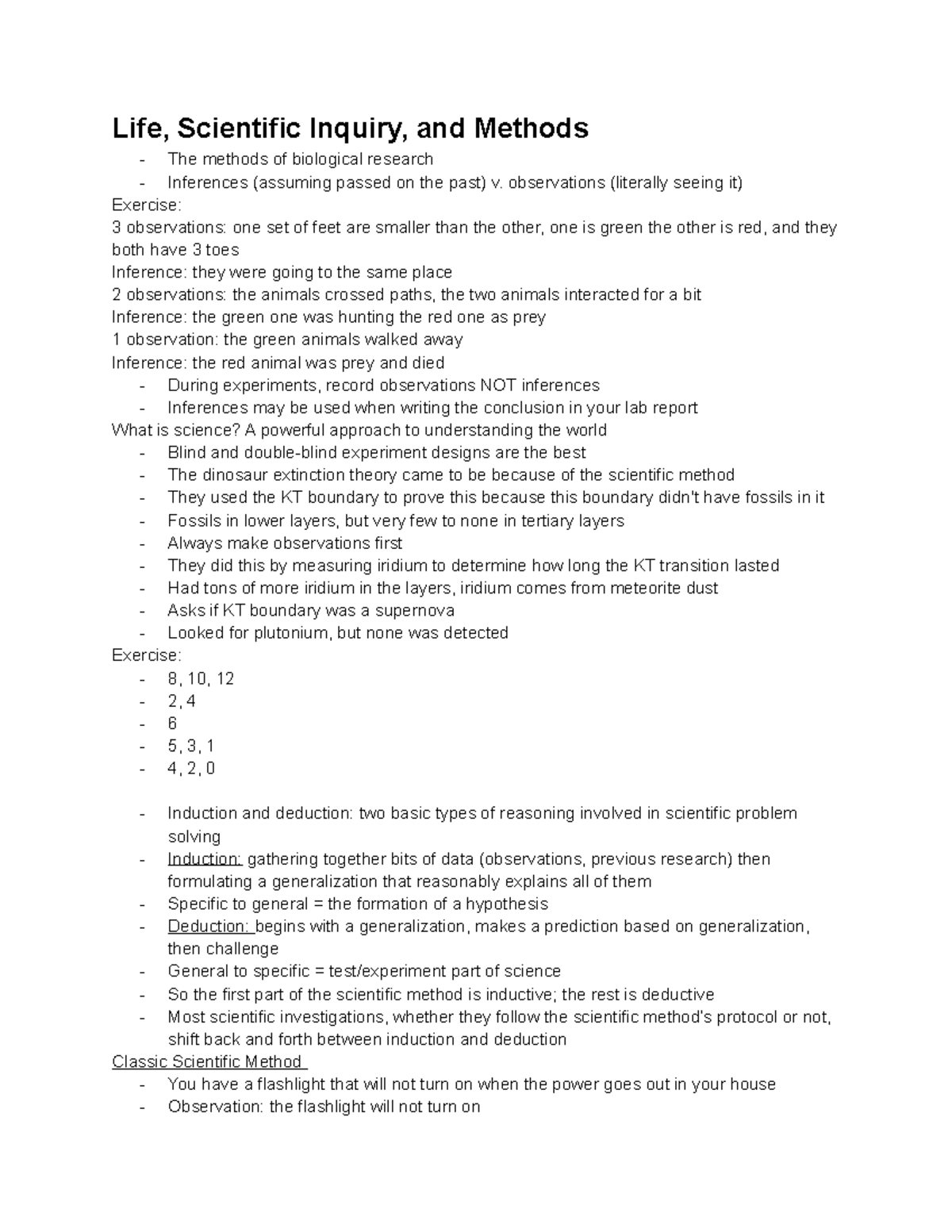 Scientific Method and Evolution Notes - Life, Scientific Inquiry, and ...