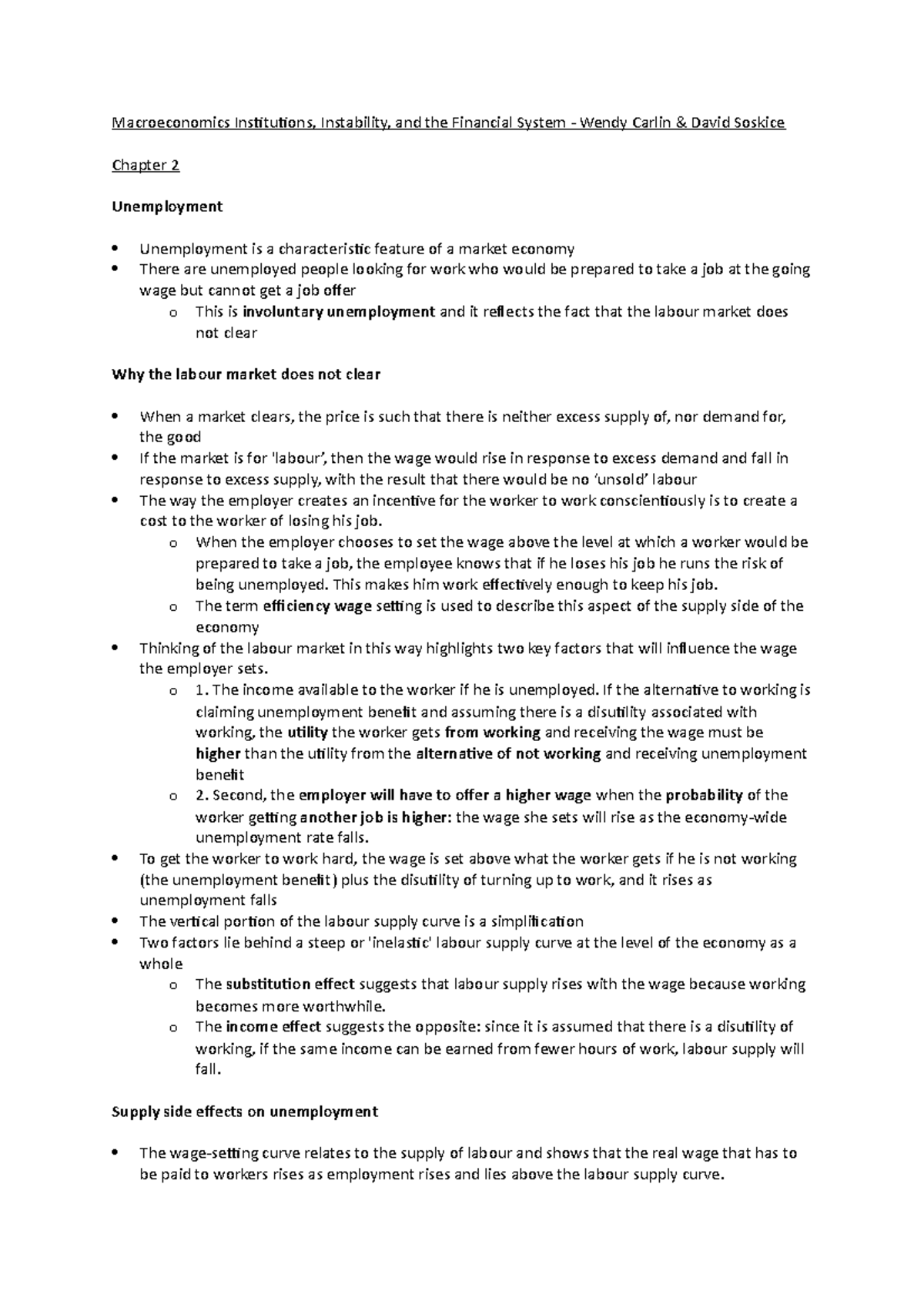 Macroeconomics Institutions - o When the employer chooses to set the ...