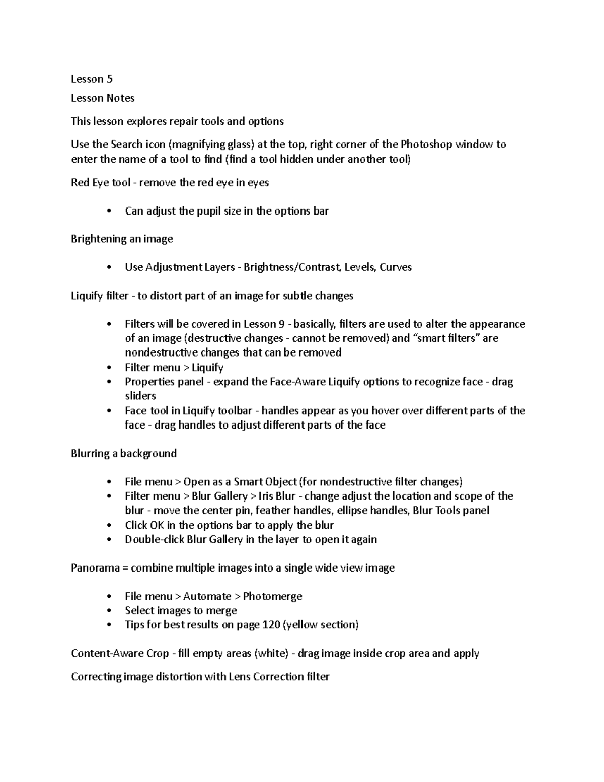 Lesson 5 Lecture Notes 5 Lesson 5 Lesson Notes This Lesson Explores