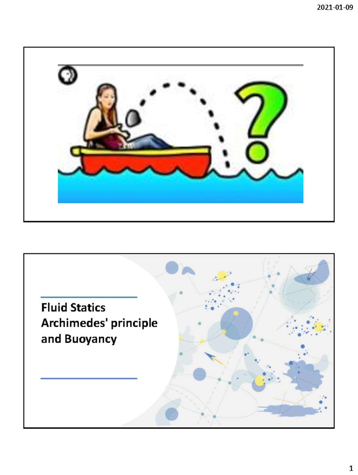 Anontated 2021 2 Fluid Statics Archimedes' principle and Buoyancy ...