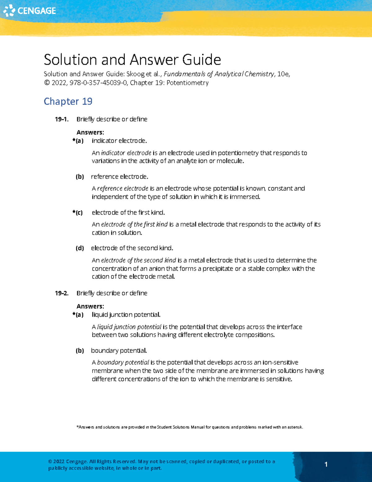 Skoog FAC 10e SAG Ch19 Final - Solution and Answer Guide Solution and Answer Guide: Skoog et al ...