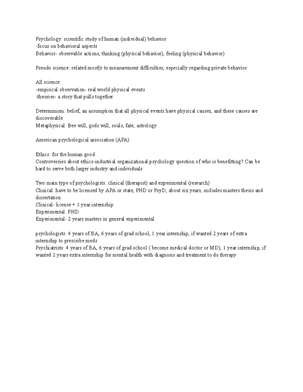 Psych Intro - Studocu