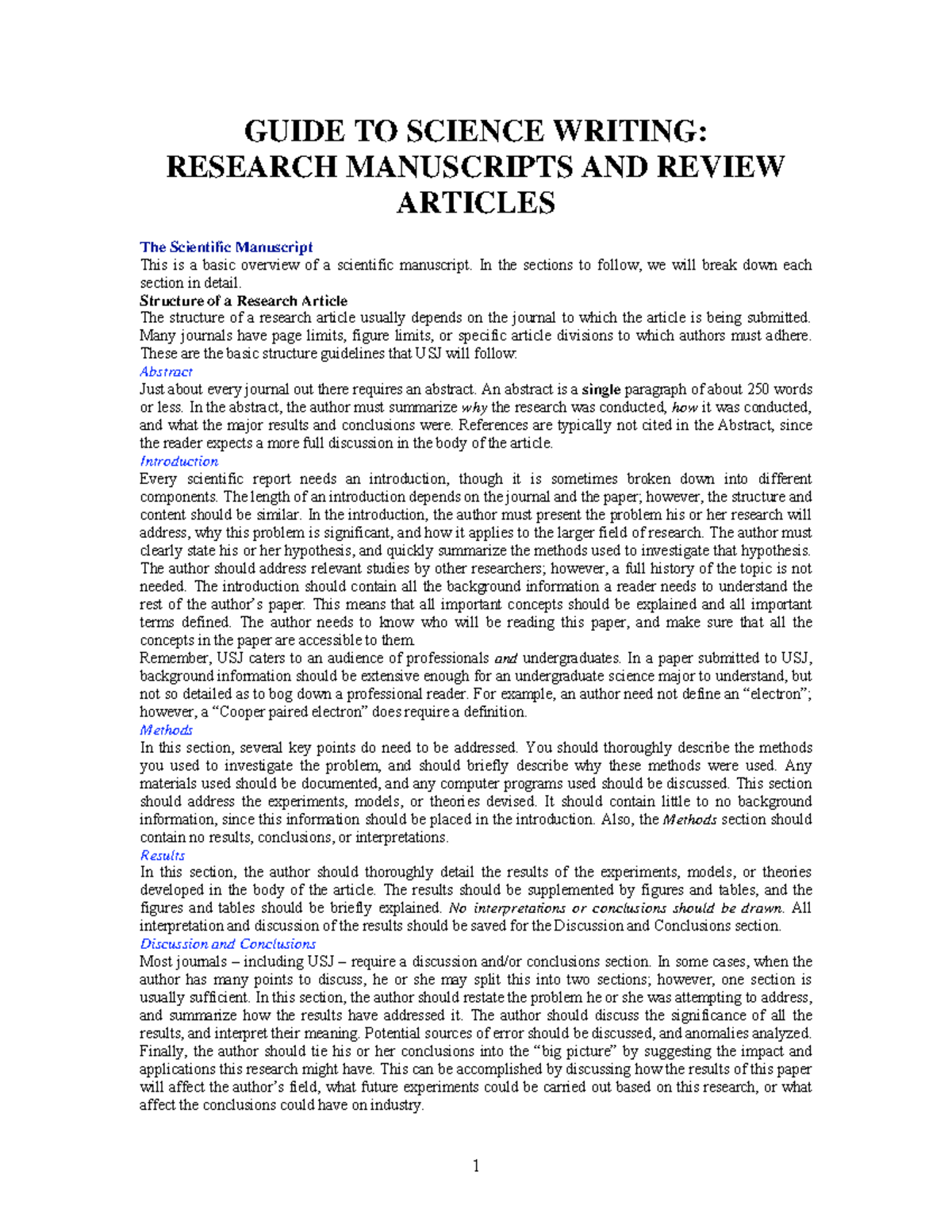 Guide to Science Writing - GUIDE TO SCIENCE WRITING: RESEARCH ...