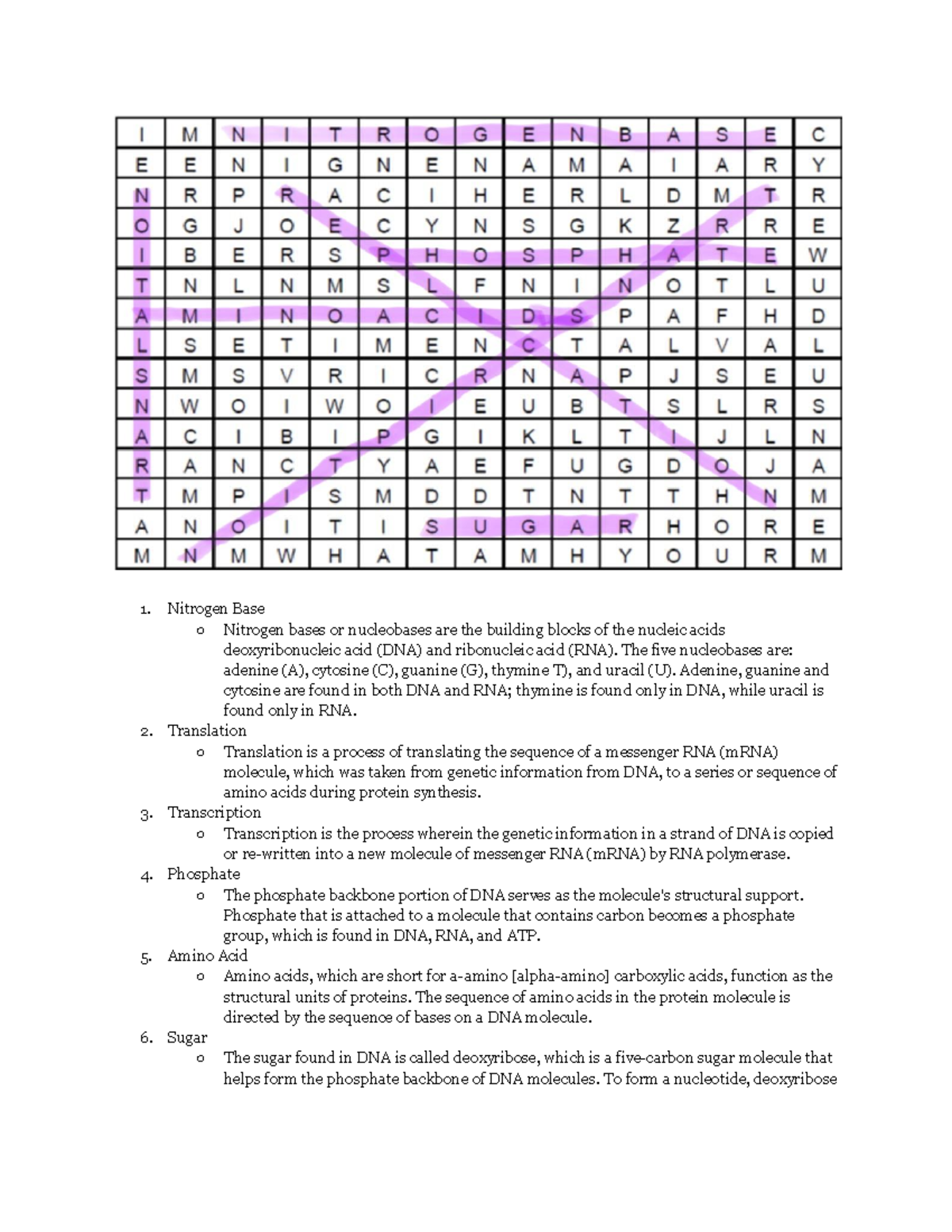 M6 PRE TASK genetics - Nitrogen Base Nitrogen bases or nucleobases are ...