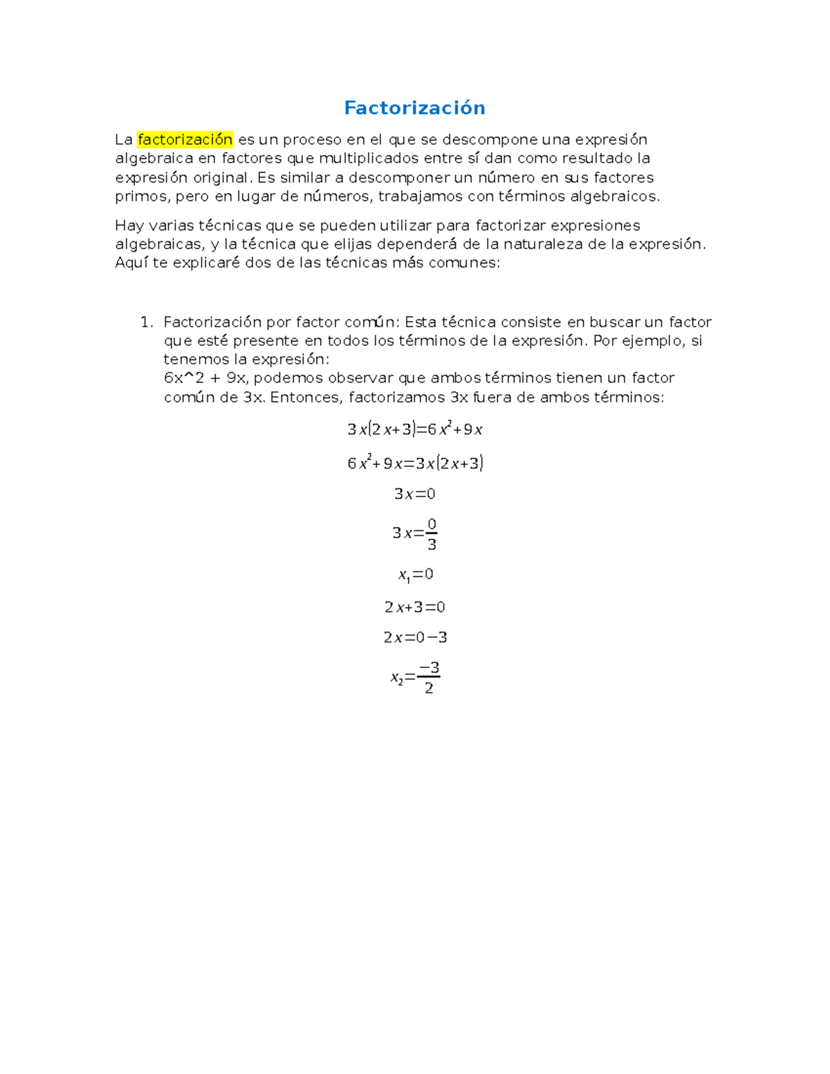 Factorizacion Ejemplos