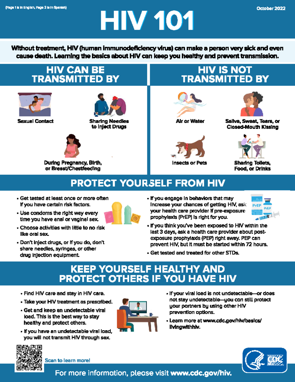 Hiv - hiv note - (Page 1 is in English, Page 2 is in Spanish) October ...