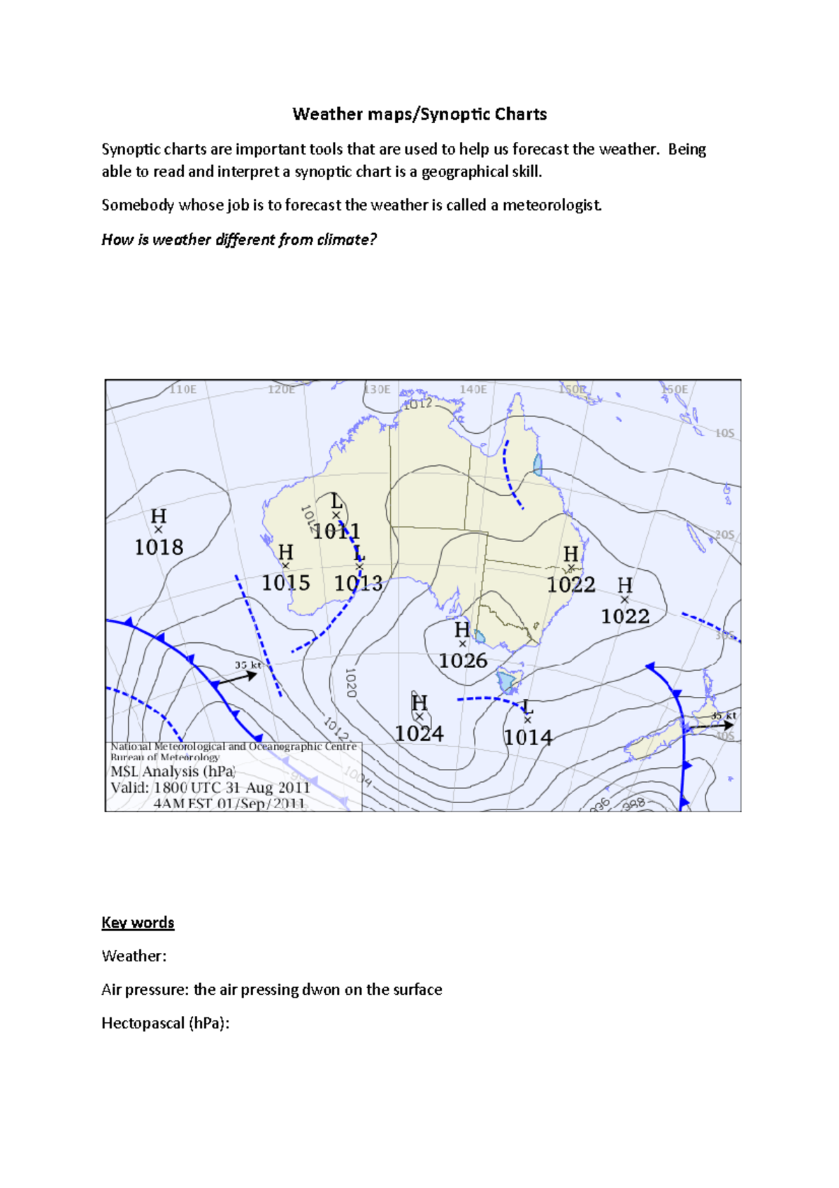 Weatehr maps Synoptic Charts - Weather maps/Synoptic Charts Synoptic ...