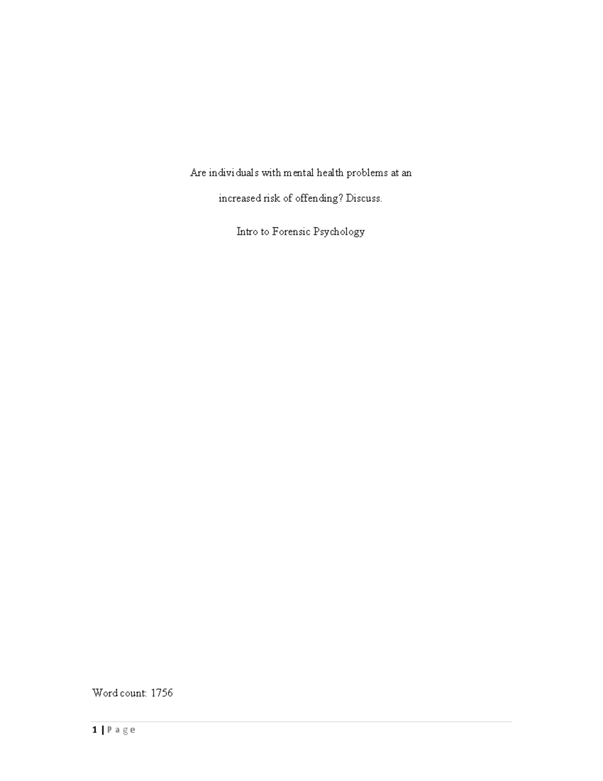 Intro To Forensic Psychology Discussion Essay Warning Tt Undefined Function 32 Are
