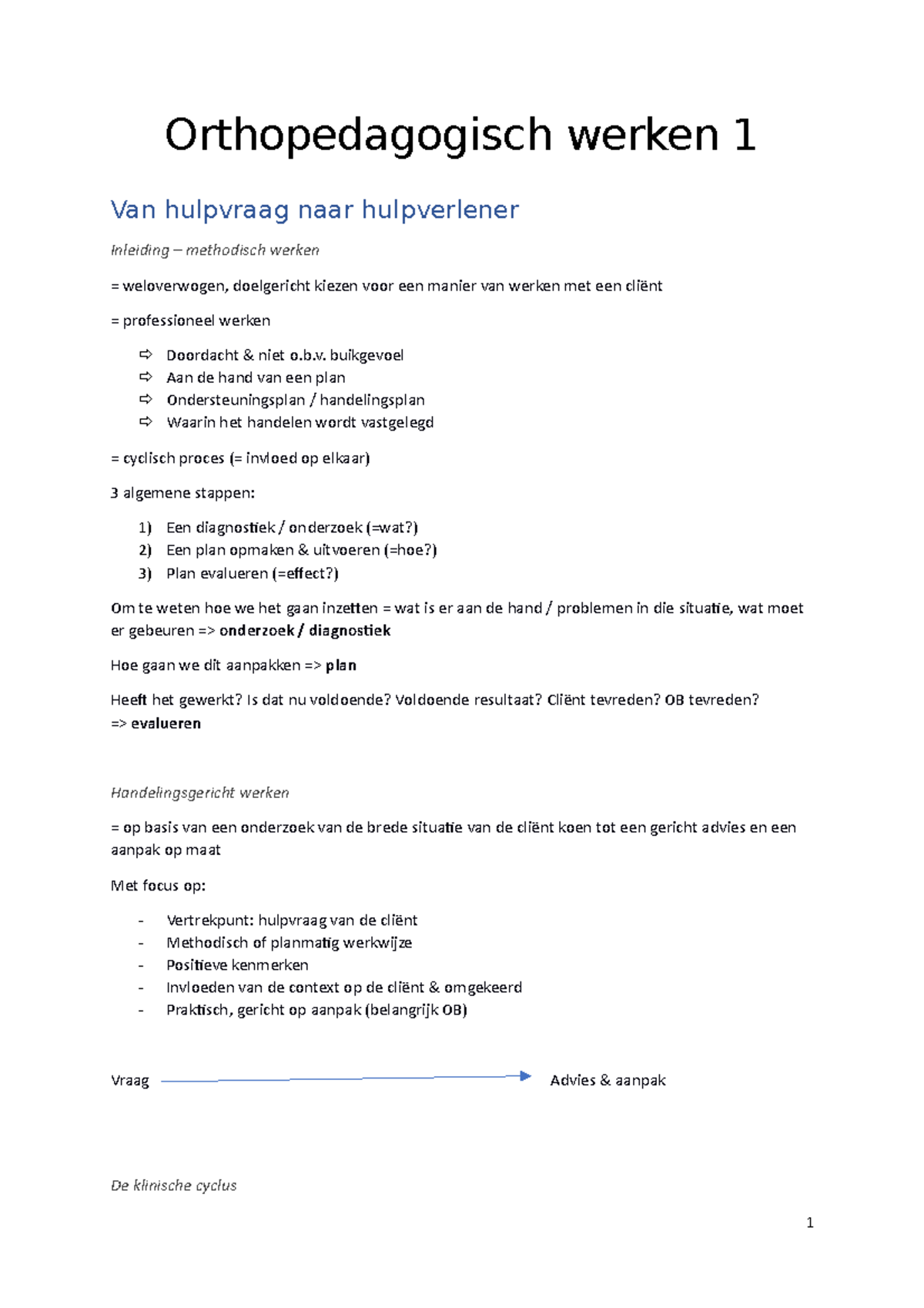 5 Van hulpvraag naar hulpverlener - Orthopedagogisch werken 1 Van ...