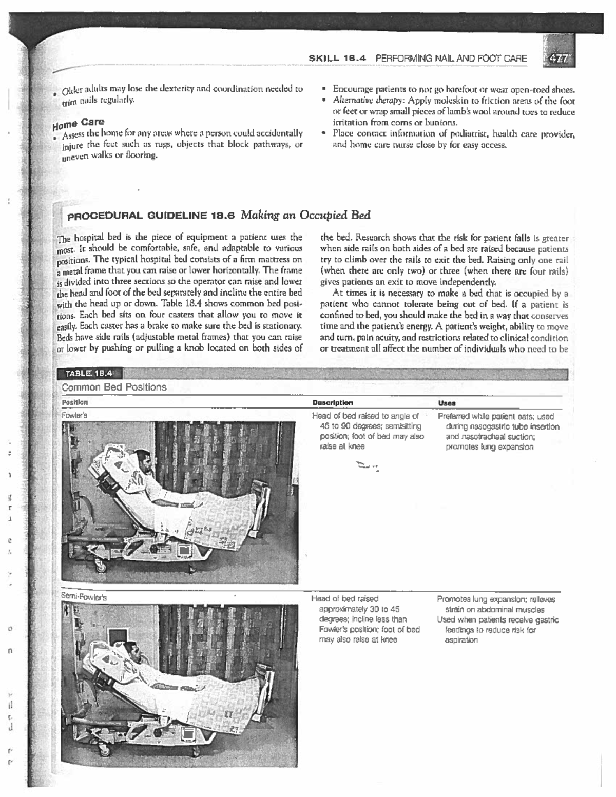 Common Bed Positions - HANDOUT FROM 1017 LAB - Nurs 1017 - Studocu