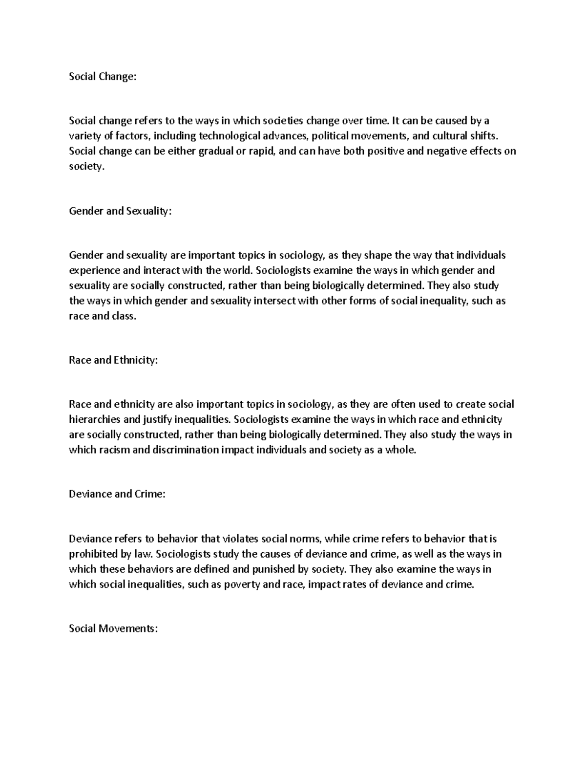 Socio - Social Change: Social change refers to the ways in which ...