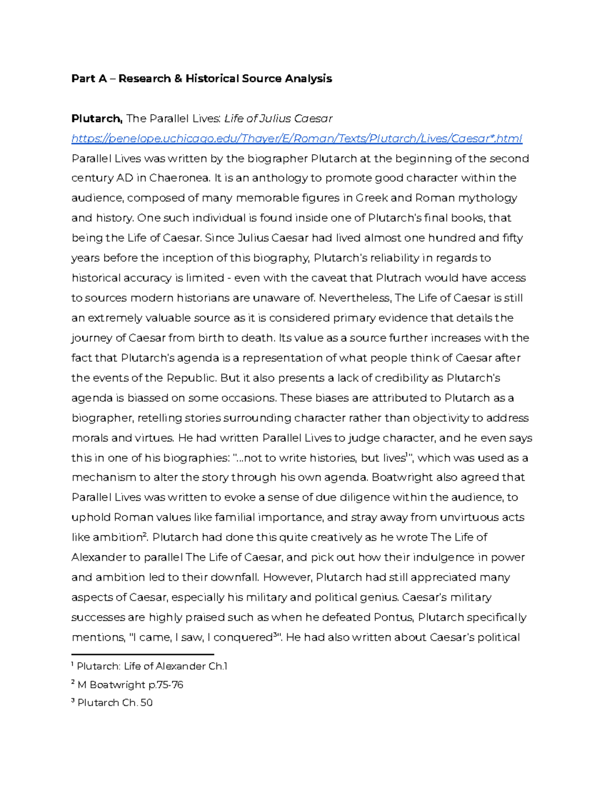 Ancient History Short Reponse Julius Caesar - Part A – Research ...