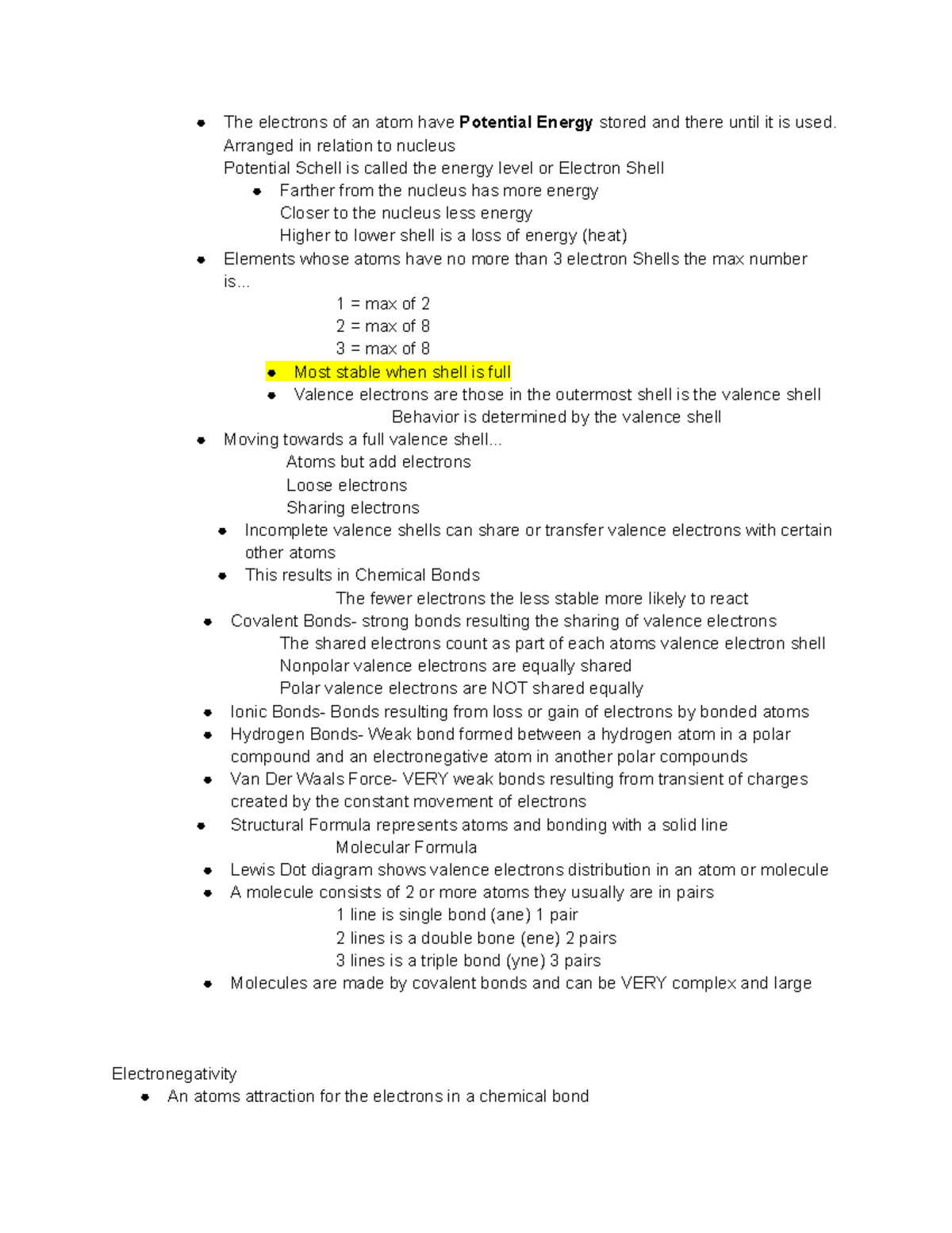 Lecture 9 22 2022 - The electrons of an atom have Potential Energy ...